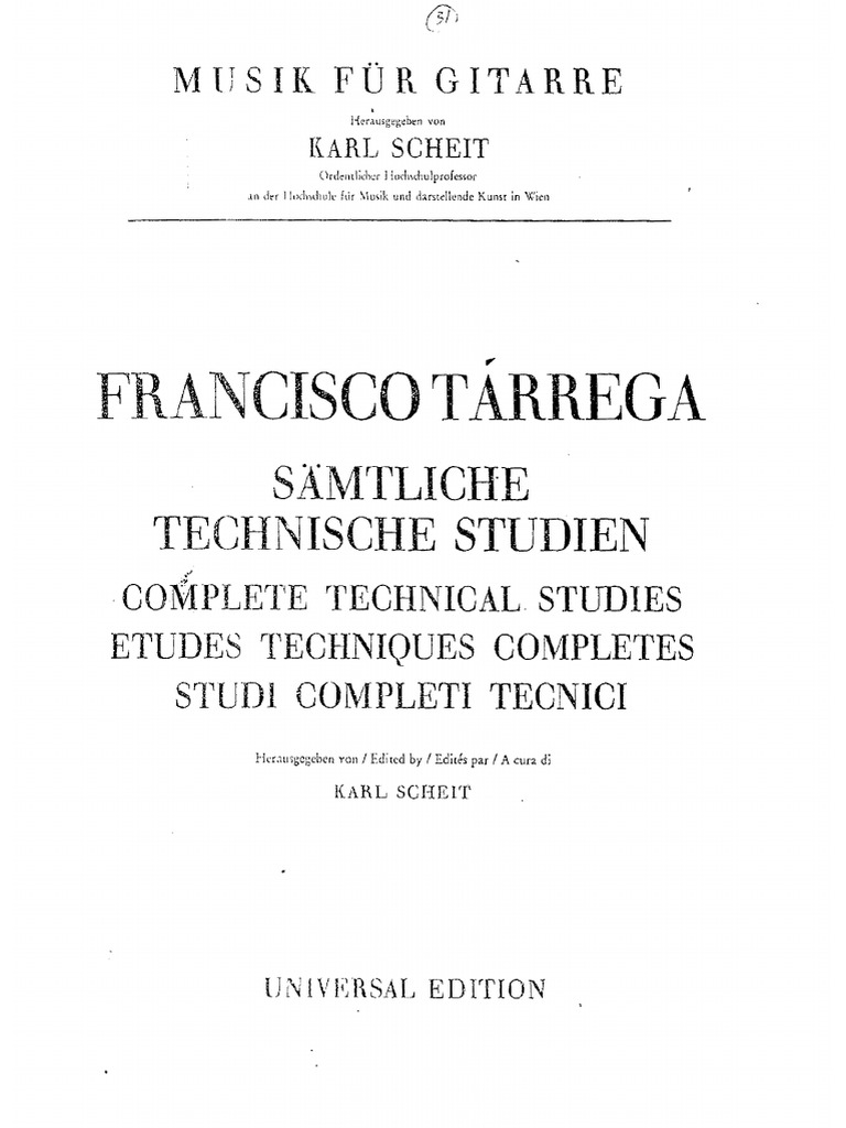 Tarrega Complete Technical Studies | PDF