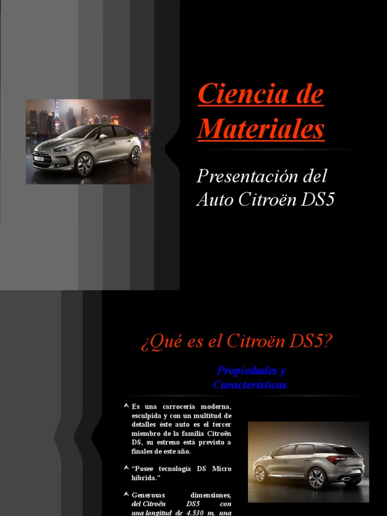 Ciencia de Materiales Citroen DS5 | PDF | Transporte privado | Carros deportivos