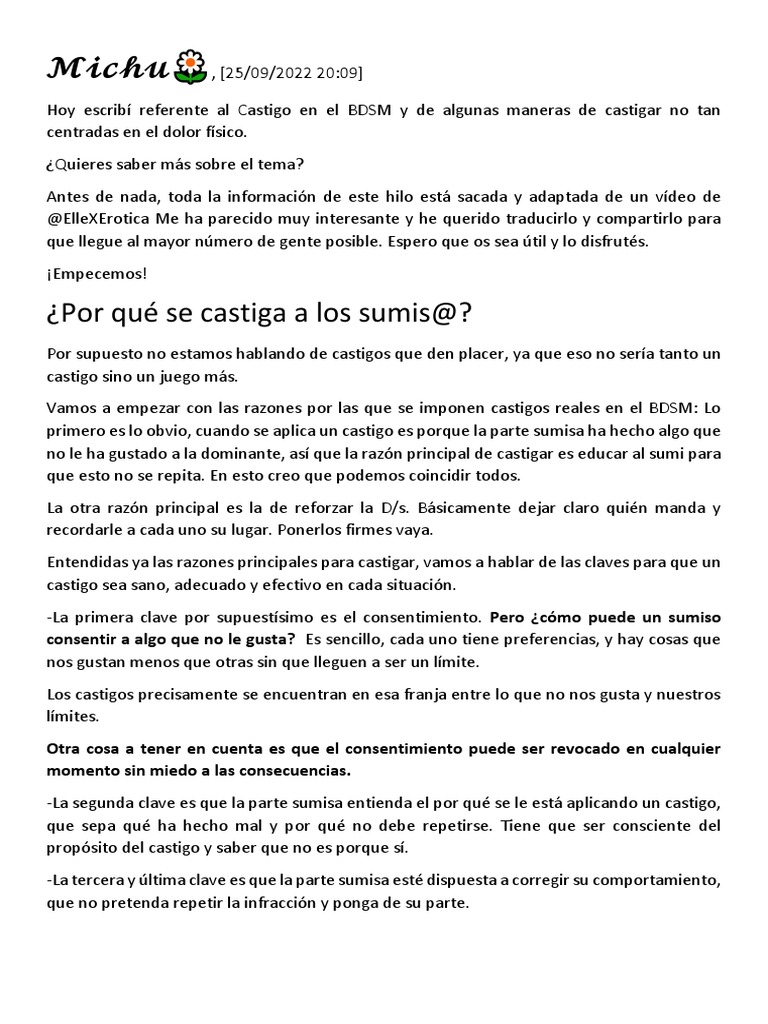 Castigos en BDSM: Guía para Sumisas | PDF | Bdsm | Sicología