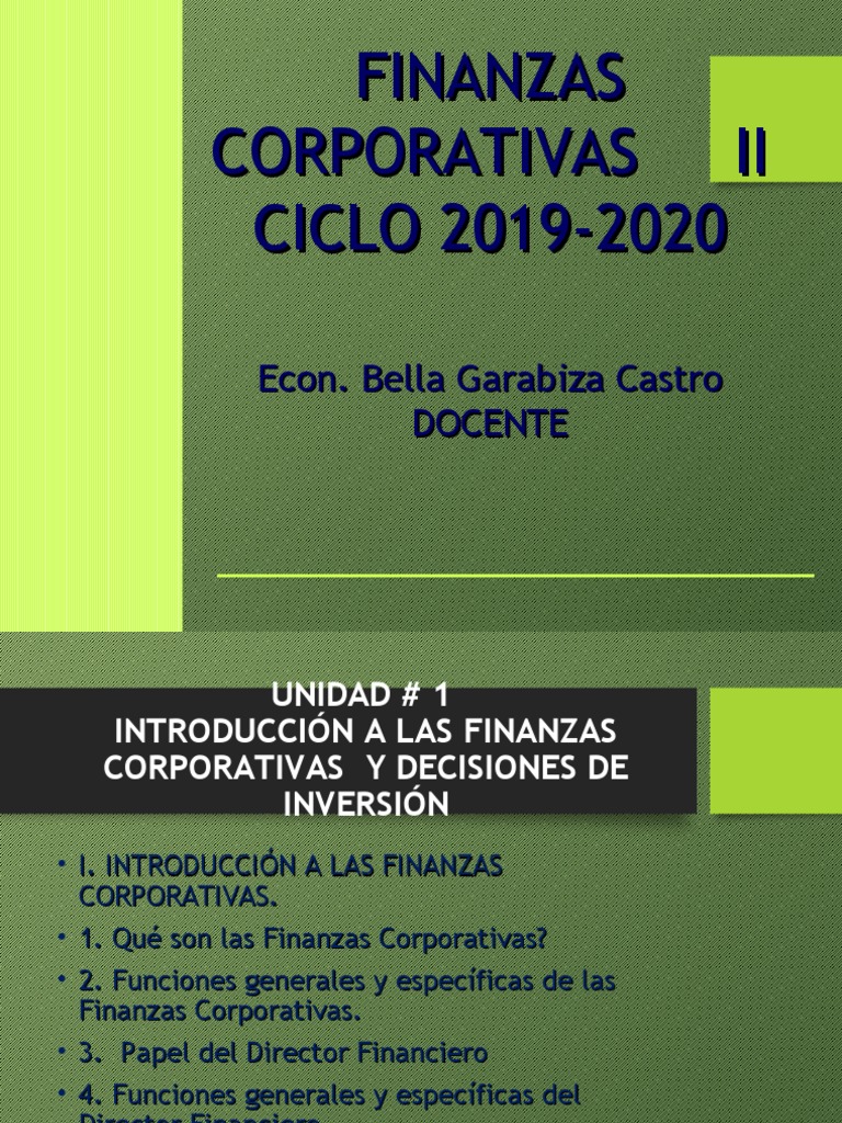 Introducción a Finanzas Corporativas | PDF | Inversiones | Business