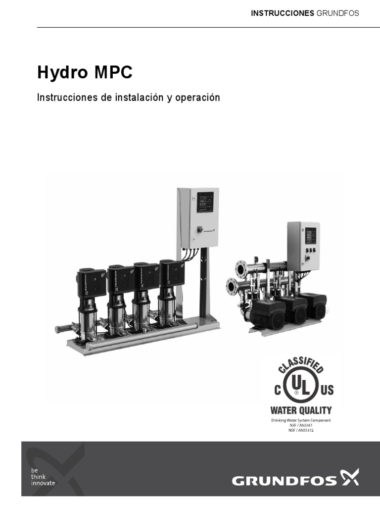 Manual de Operación Sistema Hydro MPC, Grundfos, Español | PDF | Bomba | Fundación (Ingeniería)