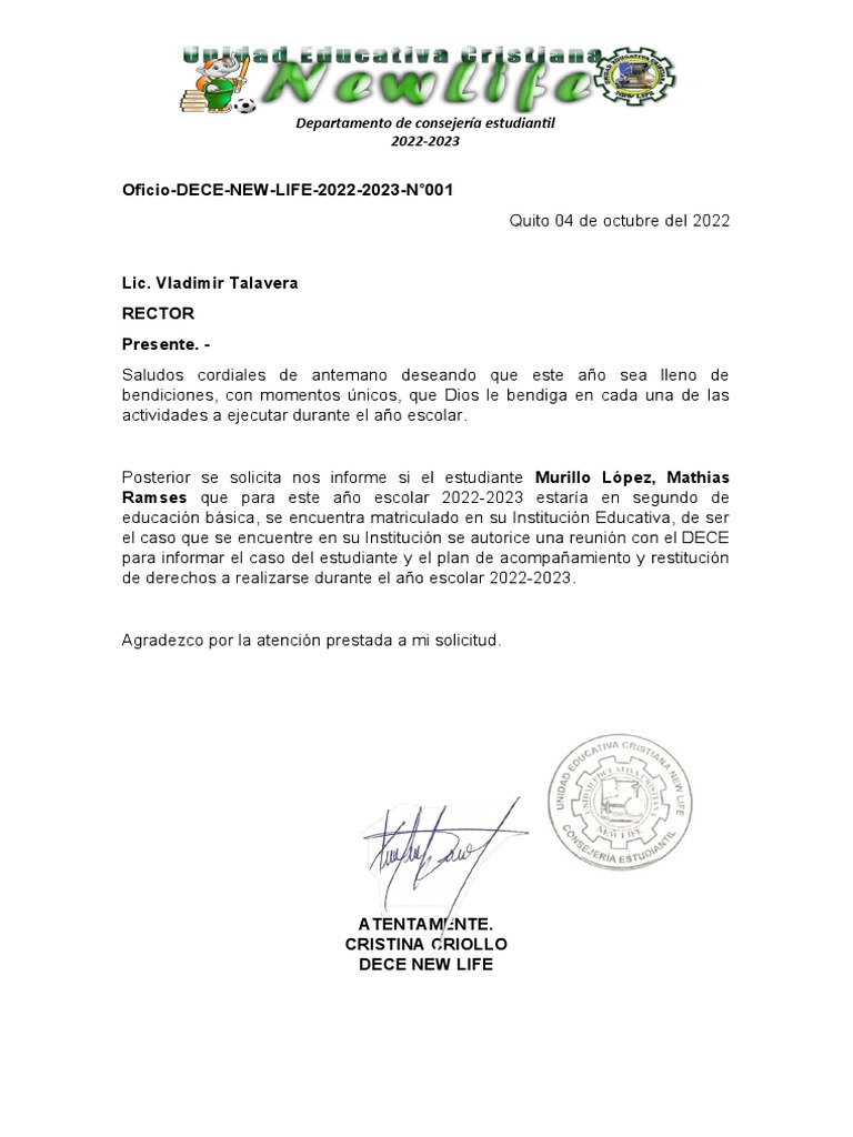 Ejemplo de Oficios | PDF