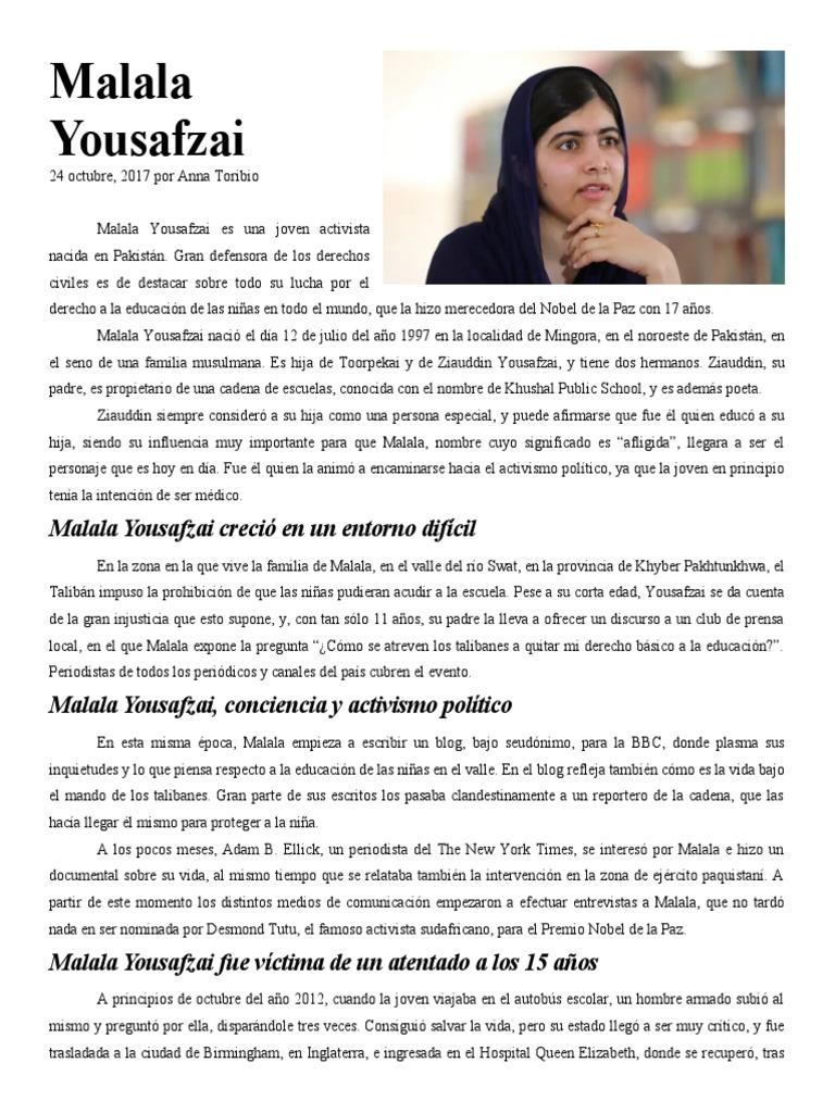 Malala Yousafzai | PDF | Malala Yousafzai