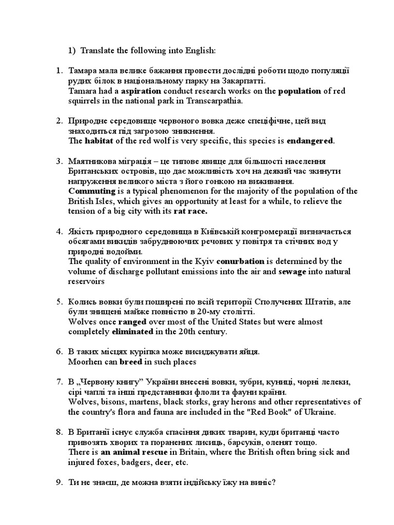 Translate The Following Into English | PDF