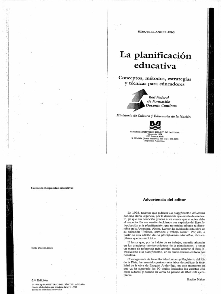 Bibliografia Ander-Egg - La Planificacion Educativa | PDF Bibliografia Ander-Egg - La Planificacion Educativa | PDF