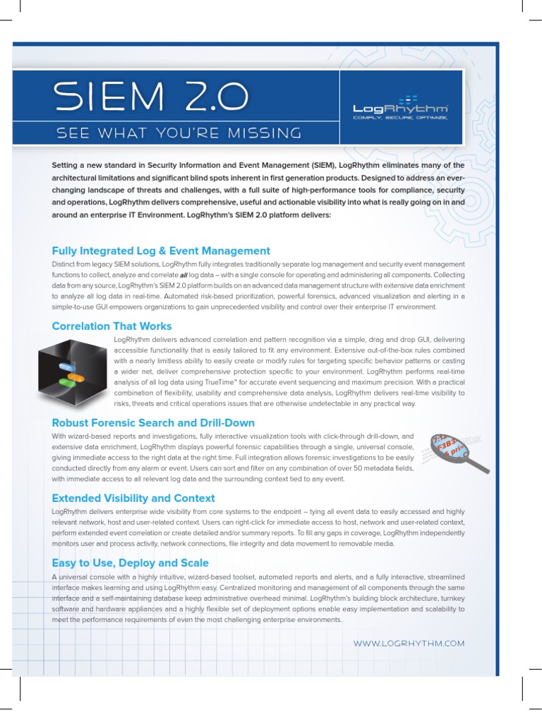 LogRhythm Siem 2.0 Flyer | PDF | Scalability | Computer Network