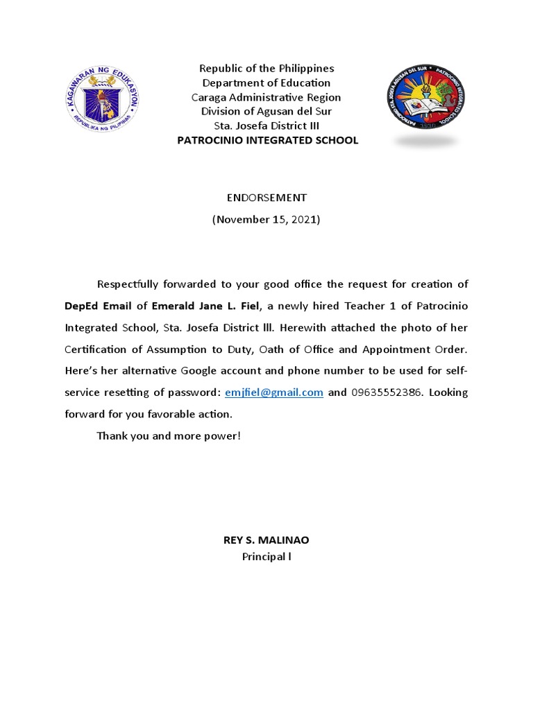 DepEd Email Letter | PDF