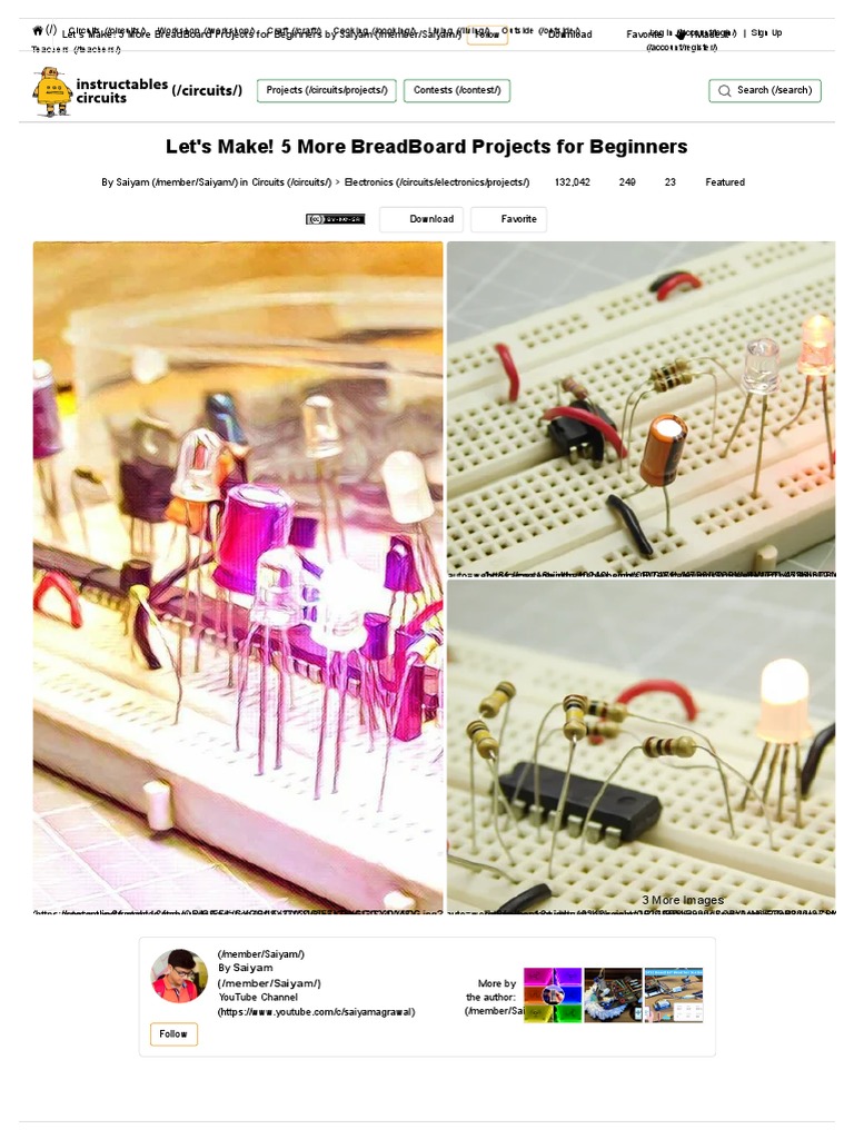 Let's Make! 5 More BreadBoard Projects For Beginners - 11 Steps (With ...