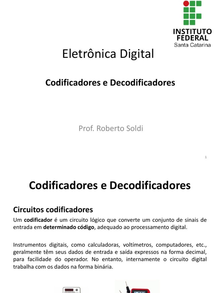 Codificadores e Decodificadores | PDF | Codificação binária decimal ...
