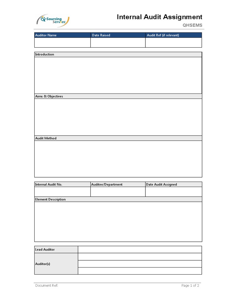 44 Internal Audit Assignment | PDF | Business | Finance & Money Management