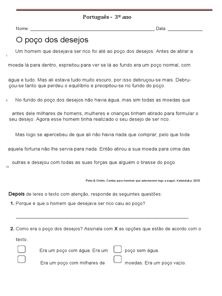 01 - Ficha de Portugues 3o Ano | PDF | Estudos de Línguas Estrangeiras ...