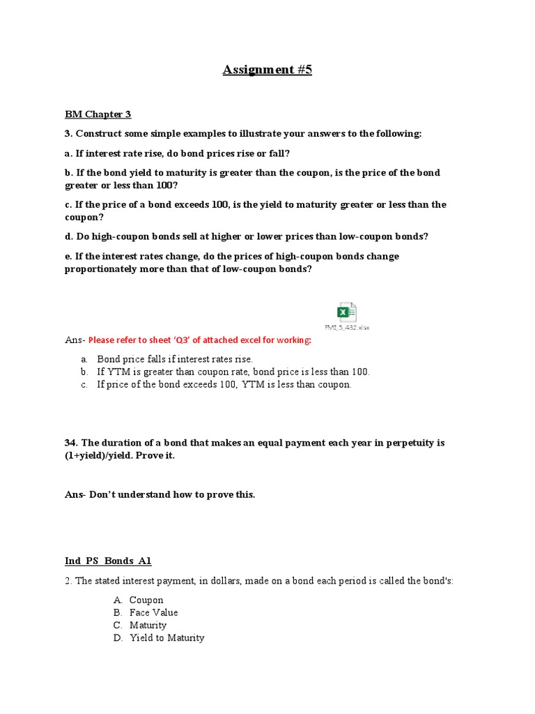 Assignment #5: Please Refer To Sheet Q3' of Attached Excel For Working ...