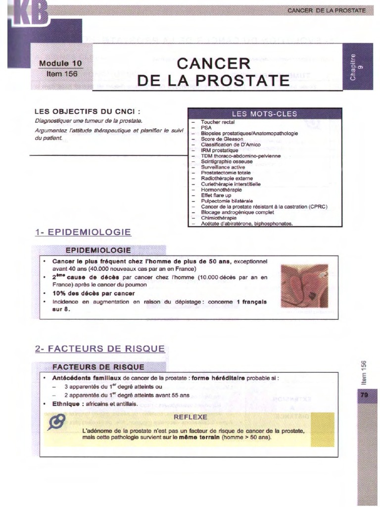 KB Urologie Cancer Et Hypertrophie de La Prostate | PDF