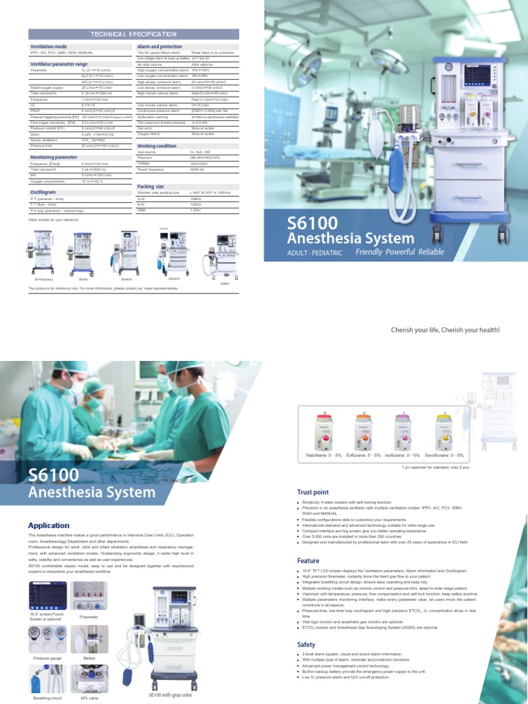 S6100 Anesthesia System Overview | PDF | Clinical Medicine | Medical ...