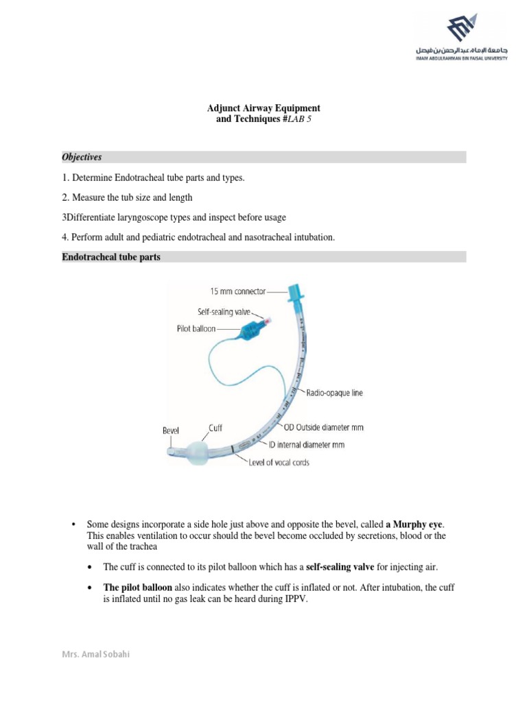 (Adjuncts and Equipment Lab) #5 | PDF | Medical Specialties | Clinical Medicine