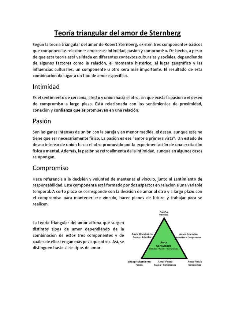Tríada Del Amor de Sternberg | PDF | Amor | Romance (amor)