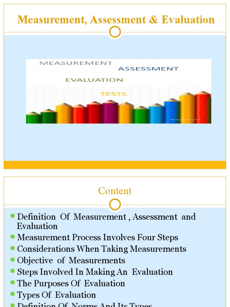 Measurement Evaluation and Assessment | PDF | Evaluation | Educational ...