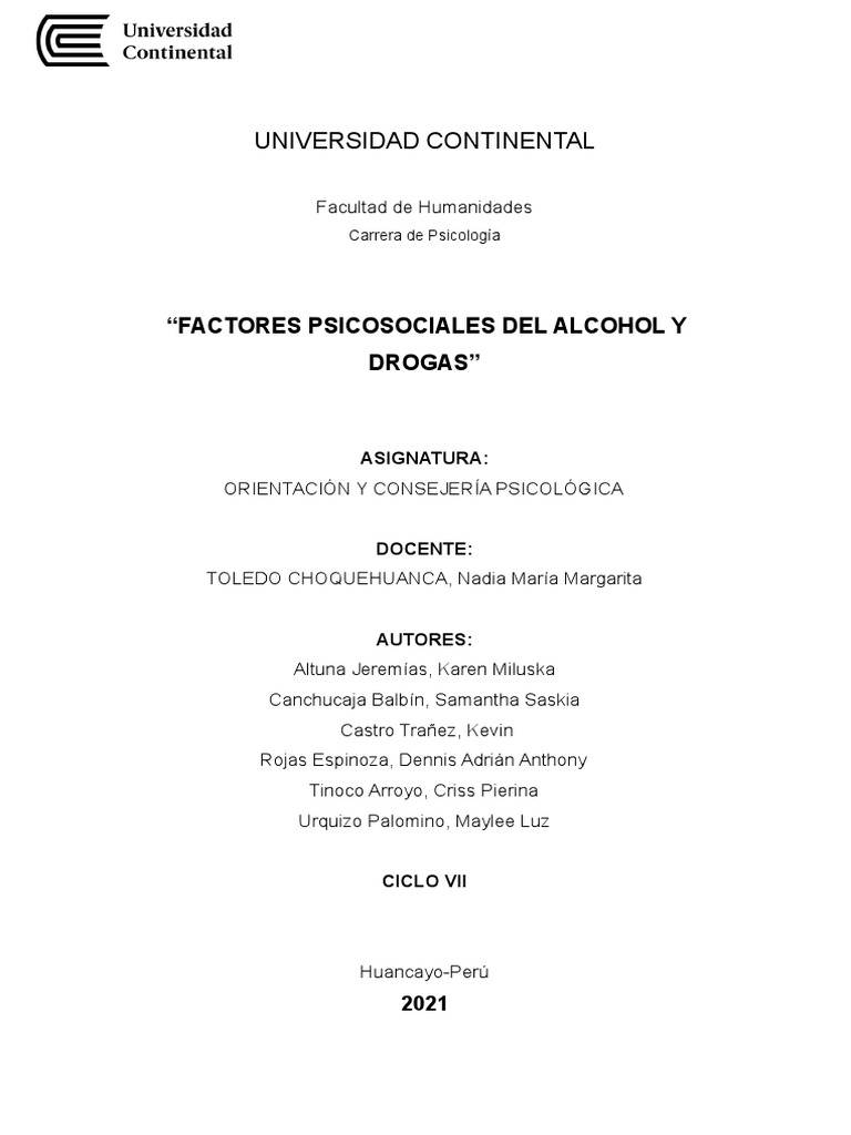 Monografía de Alcohol y Drogas-Orientación y Consejería | Descargar gratis PDF | La dependencia ...