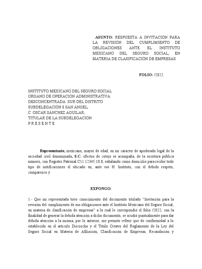 Proyecto de Contestación de Carta Invitación | PDF | México | Justicia