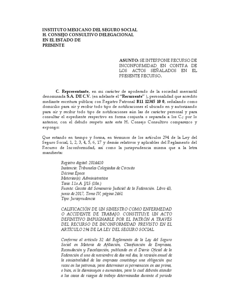 Recurso de Inconformidad | PDF | Gobierno | Justicia