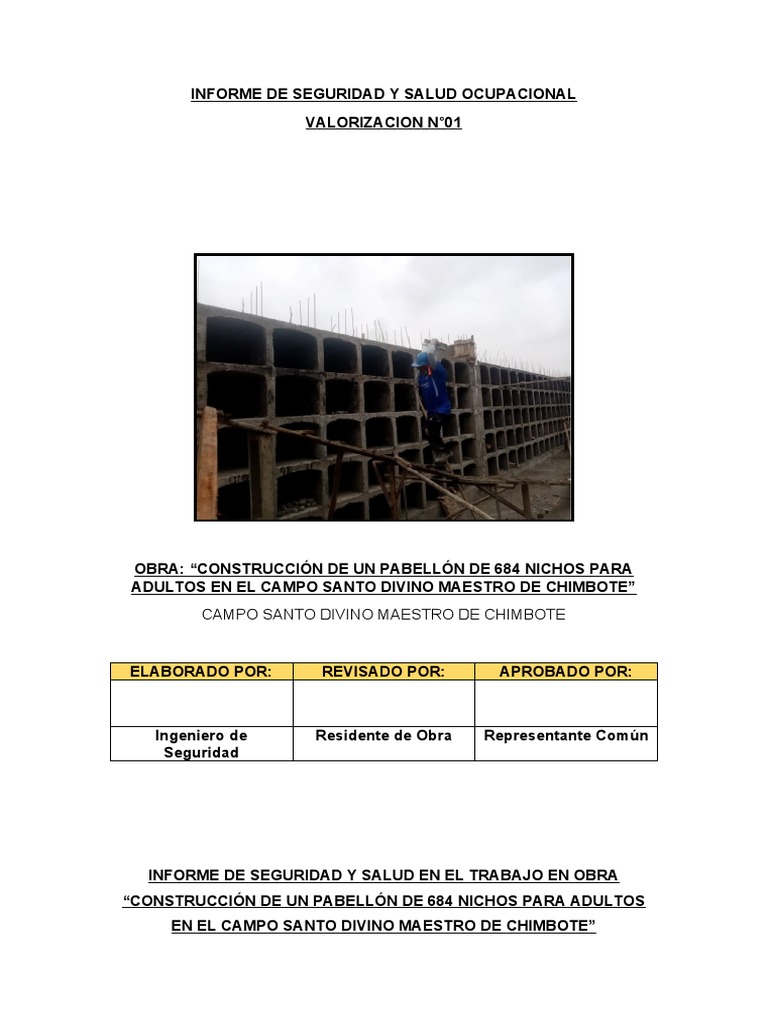 INFORME DE SEGURIDAD Y SALUD OCUPACIONAL - Terminado | PDF | Seguridad y salud ocupacional