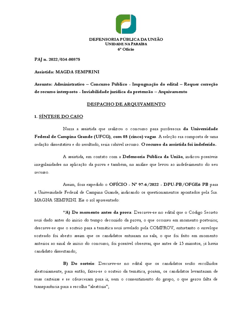 Análise de recurso interposto por candidata em concurso público da ...