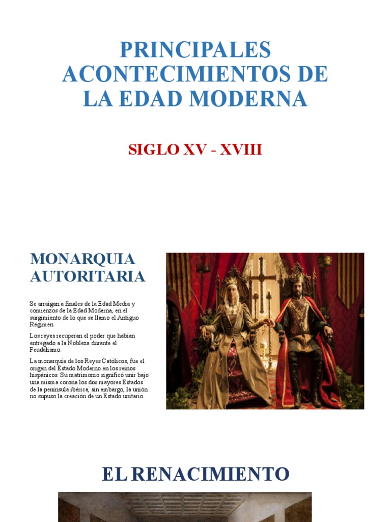Principales Acontecimientos de La Edad Moderna | PDF | Período moderno ...
