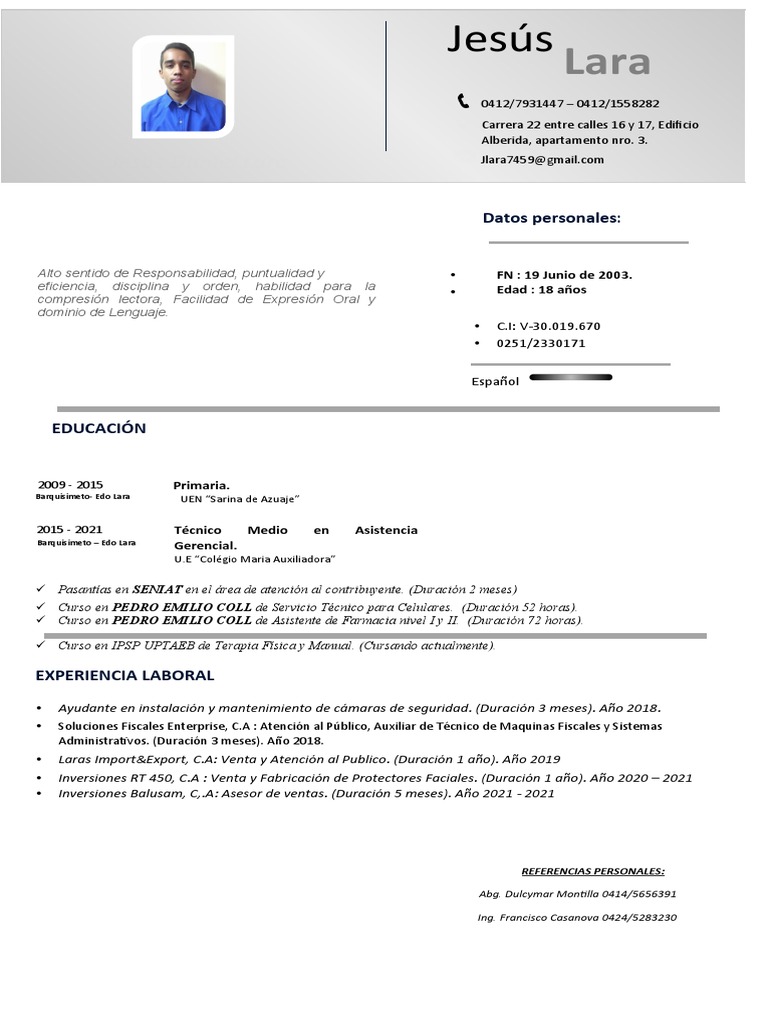 Currículum Jesus L 2022 | PDF