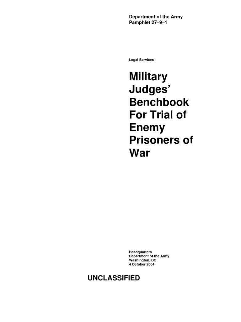 Military Judges' Benchbook For Trial of Enemy Prisoners of War ...
