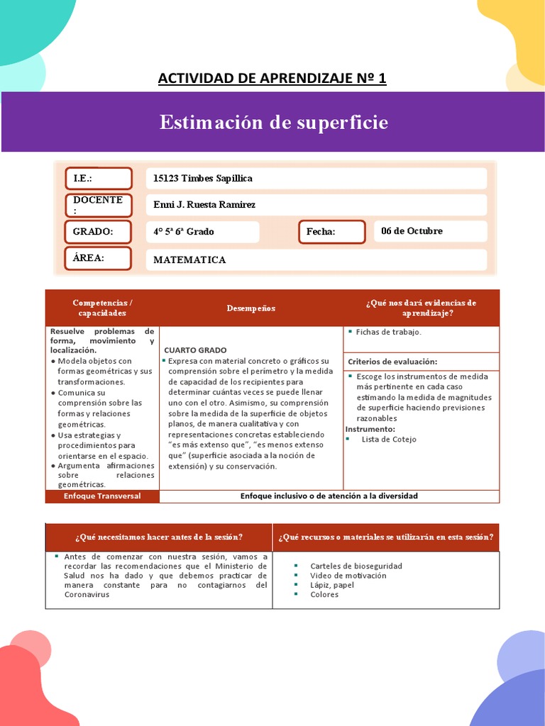 Exp8 - S8 - Mat 4° - Actividad | PDF