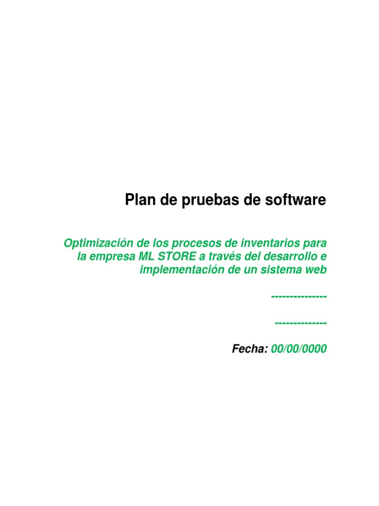 Plan de Pruebas de Software | PDF | Software | Usuario (informática)