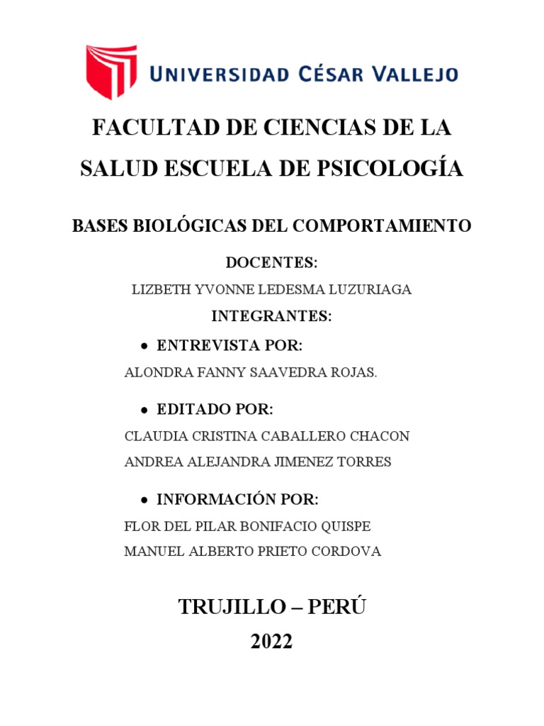 Bases Biológicas Del Comportamiento Pdf Lesión Cerebral Traumática
