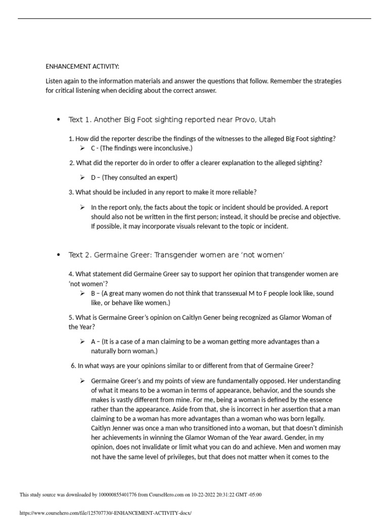 Enhancement Activity | PDF | Plastic | Unilever