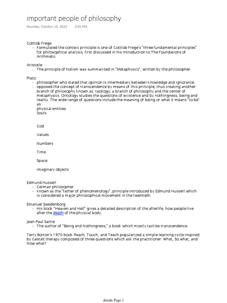 Important People in Philosophy | PDF