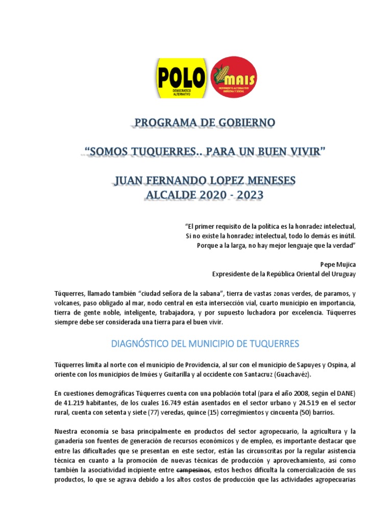 Tuquerres - Nariño | PDF | Sustentabilidad | Desarrollo sostenible