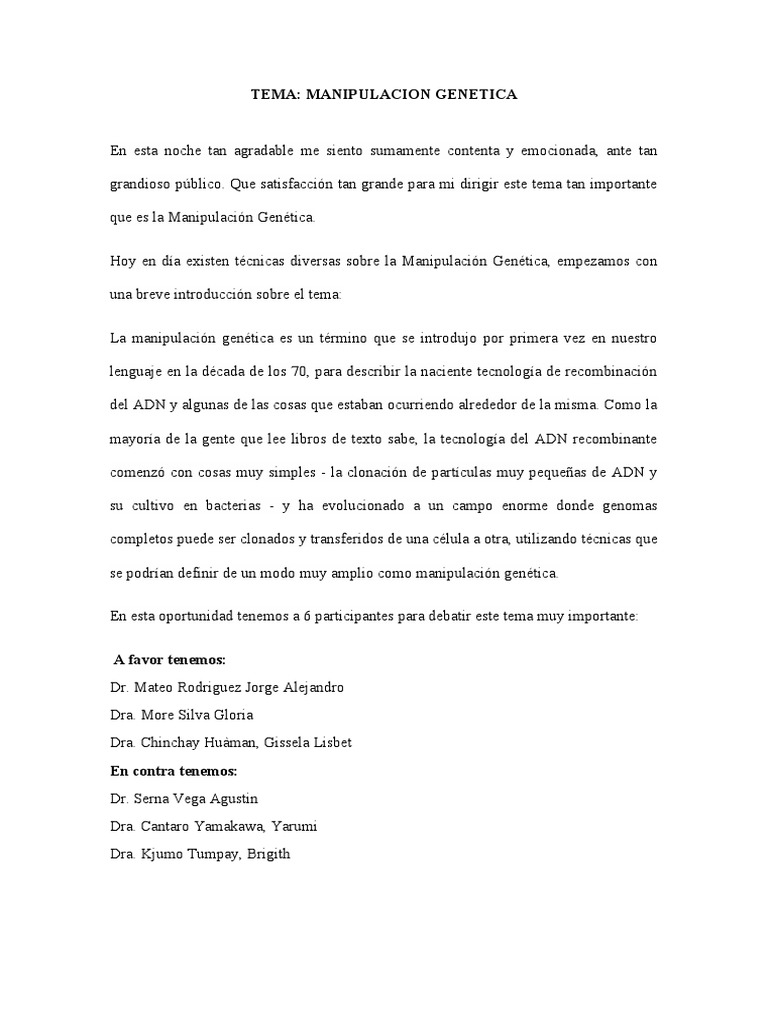 Manipulacion Genetica | PDF