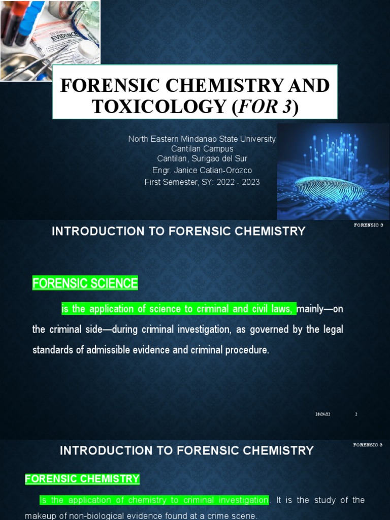 Module 1 - Forensic Chemistry and Toxicology 3 | PDF | Semen | Forensic Science