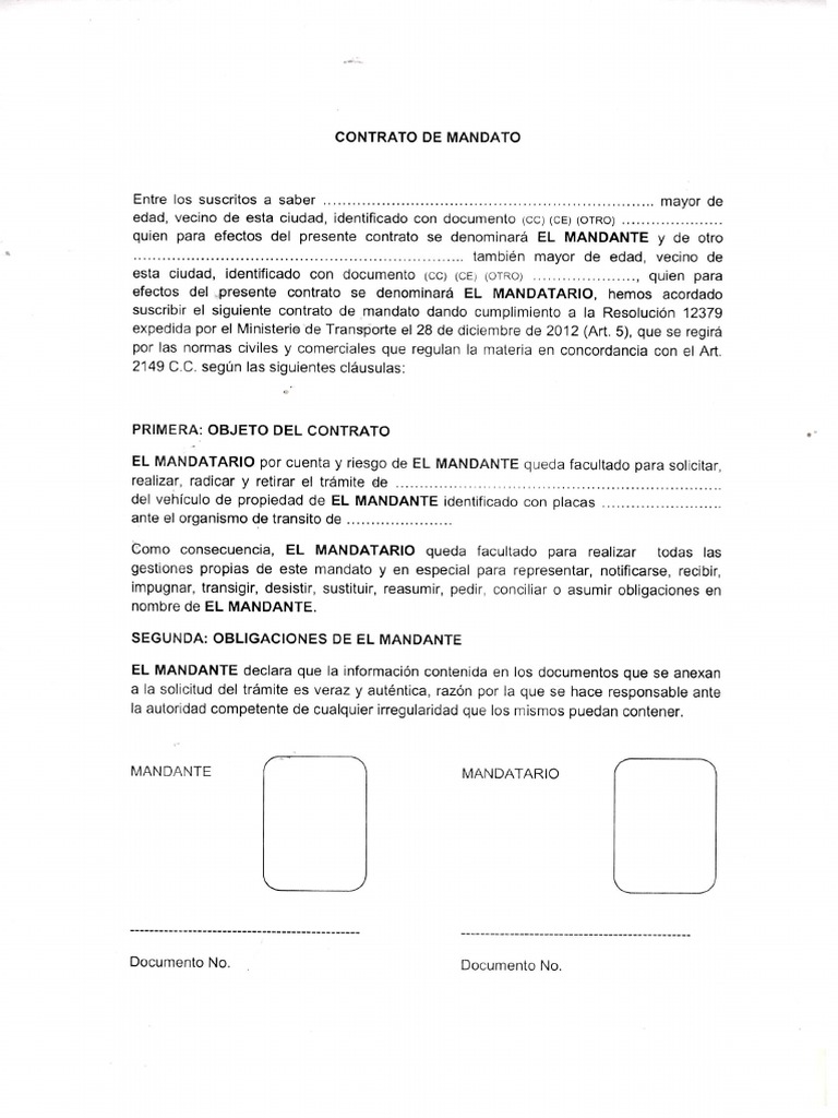 Contrato de Mandato | PDF