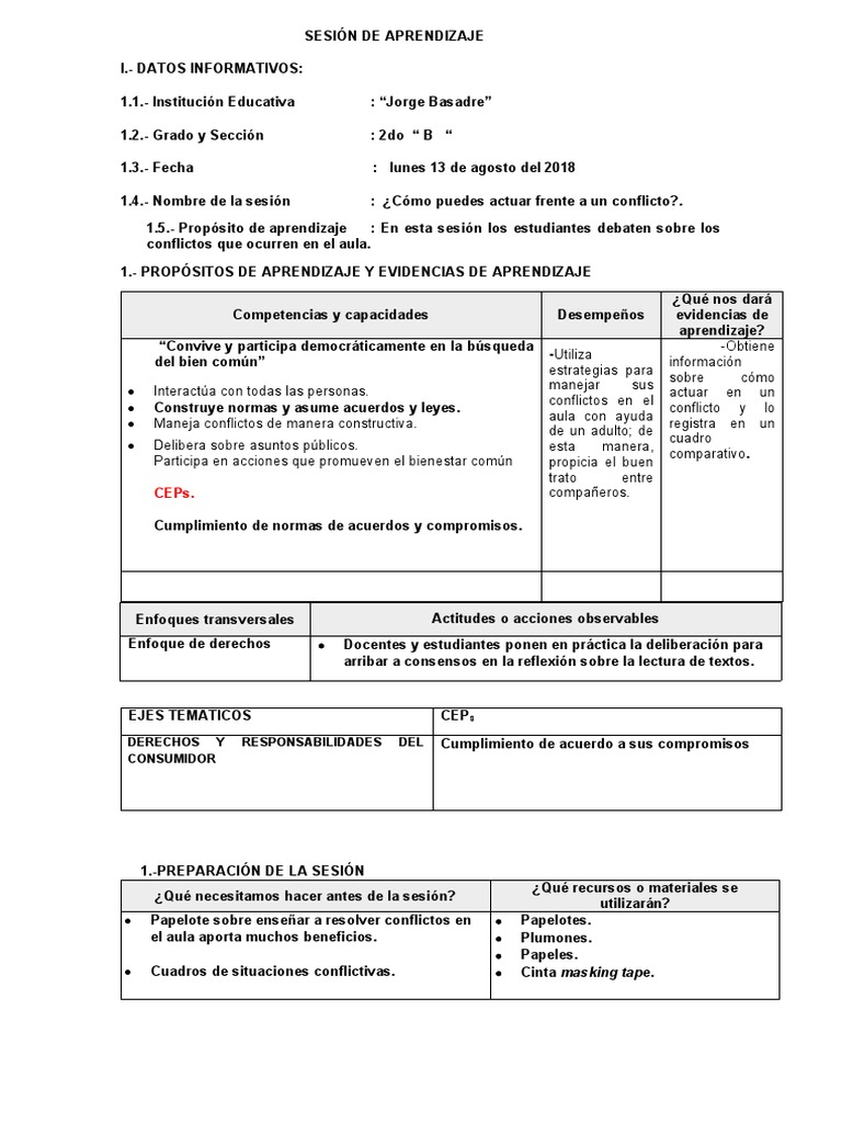 Resolución de Conflictos en el Aula | PDF | Salón de clases | Aprendizaje