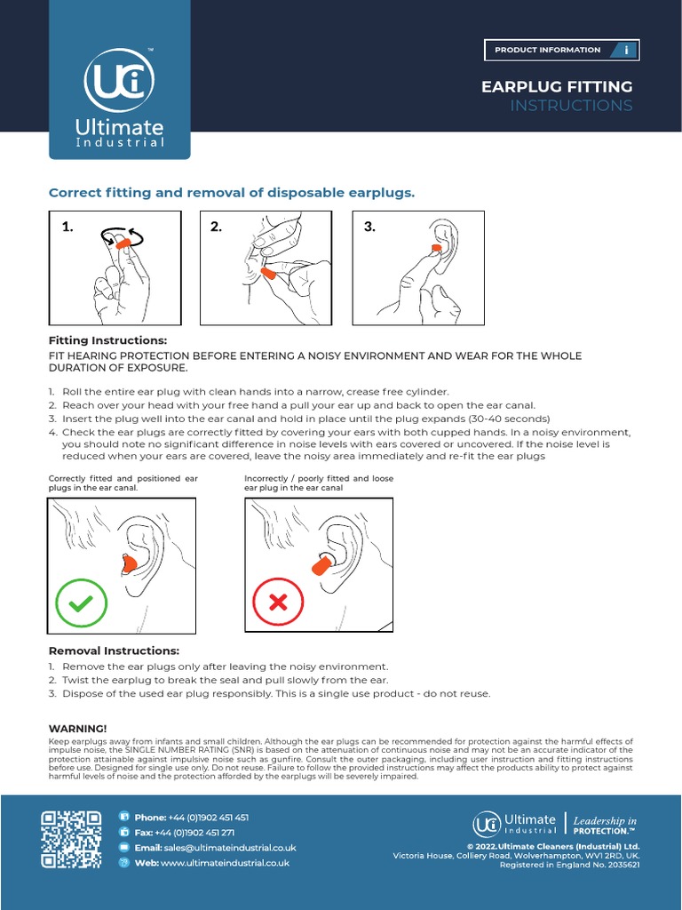 Earplug Fitting Instructions | PDF