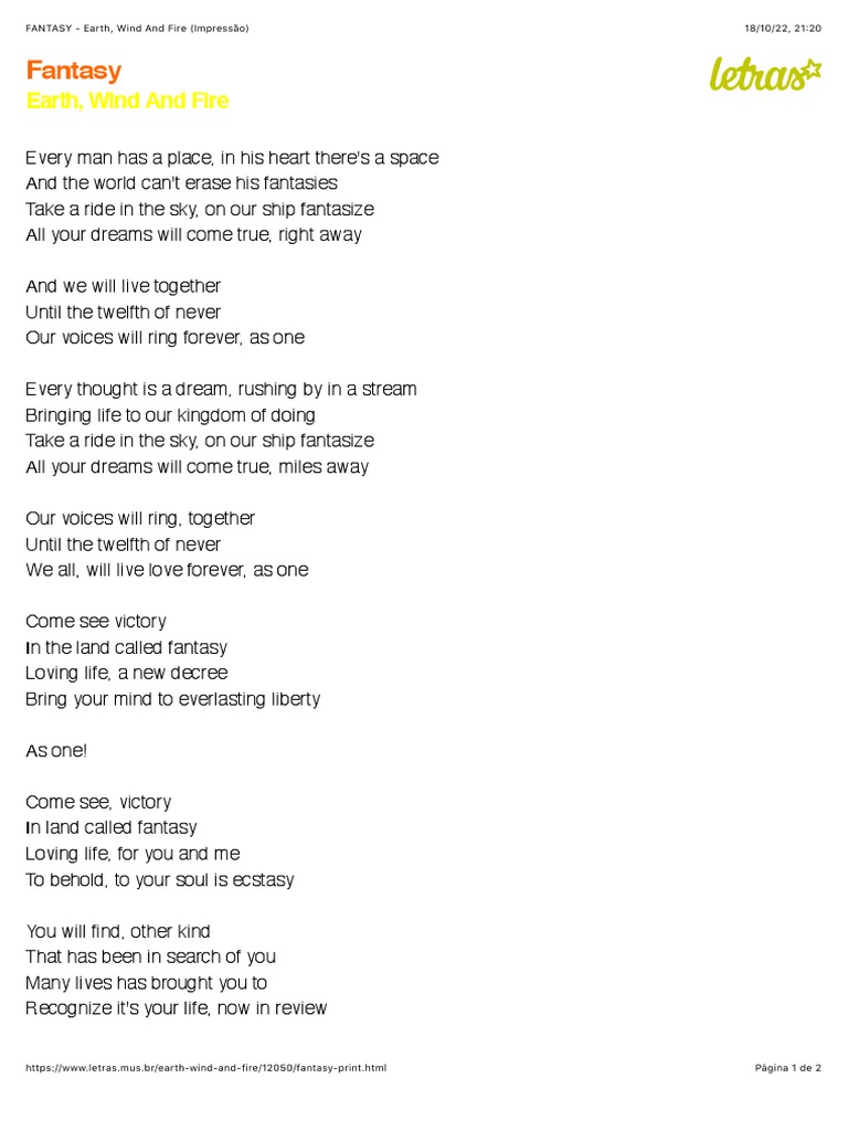 FANTASY - Earth, Wind and Fire | PDF