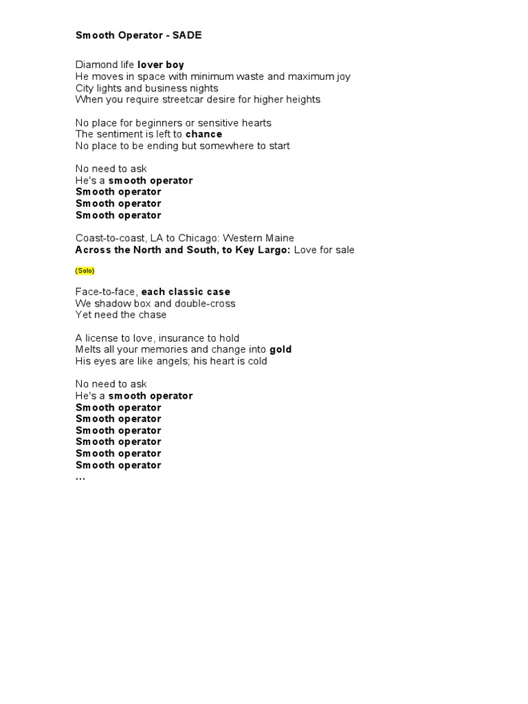 Smooth Operator | PDF