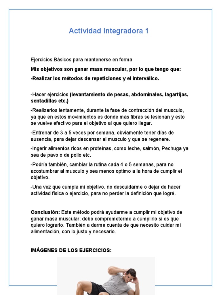 Ejercicios Básicos para Mantenerse en Forma | PDF