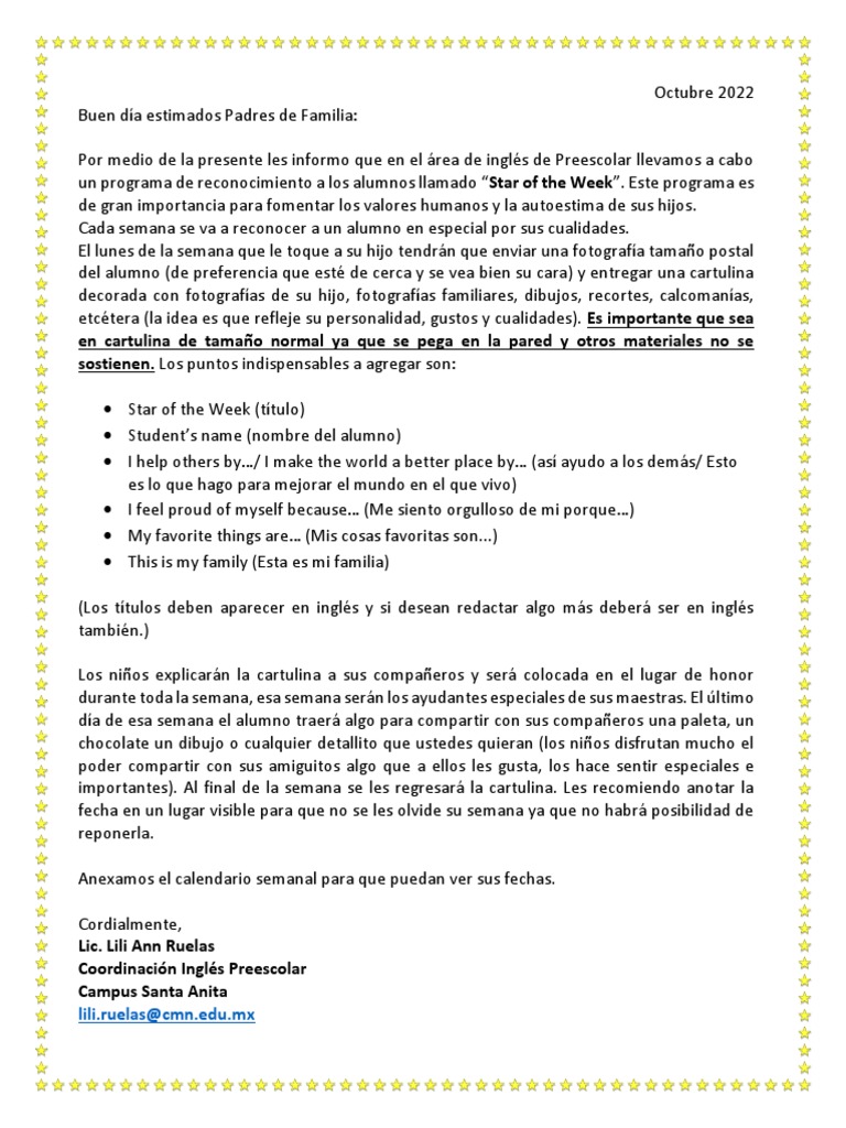 Star of The Week K3C | PDF