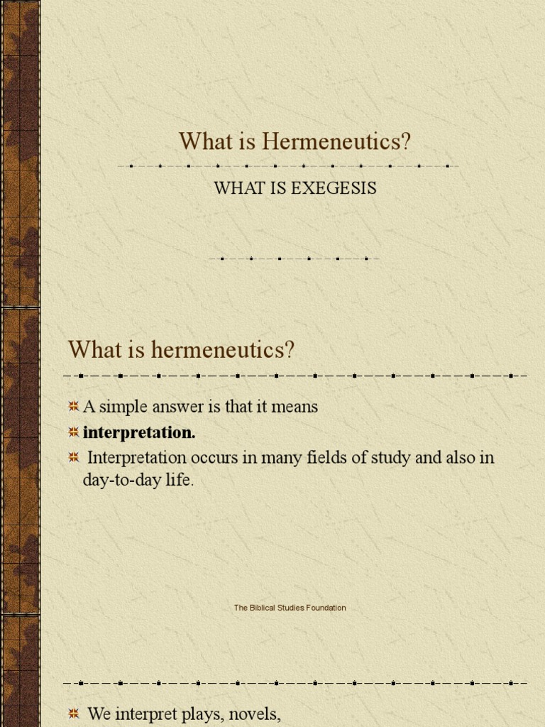 Lesson 1 What Is Hermeneutics | PDF | Hermeneutics | Bible