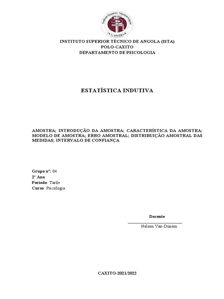 Amostra Introdução Da Amostra Característica Da Amostra Modelo de ...