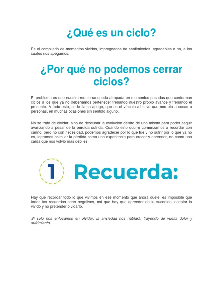 Cerrar Ciclos | PDF | Sicología