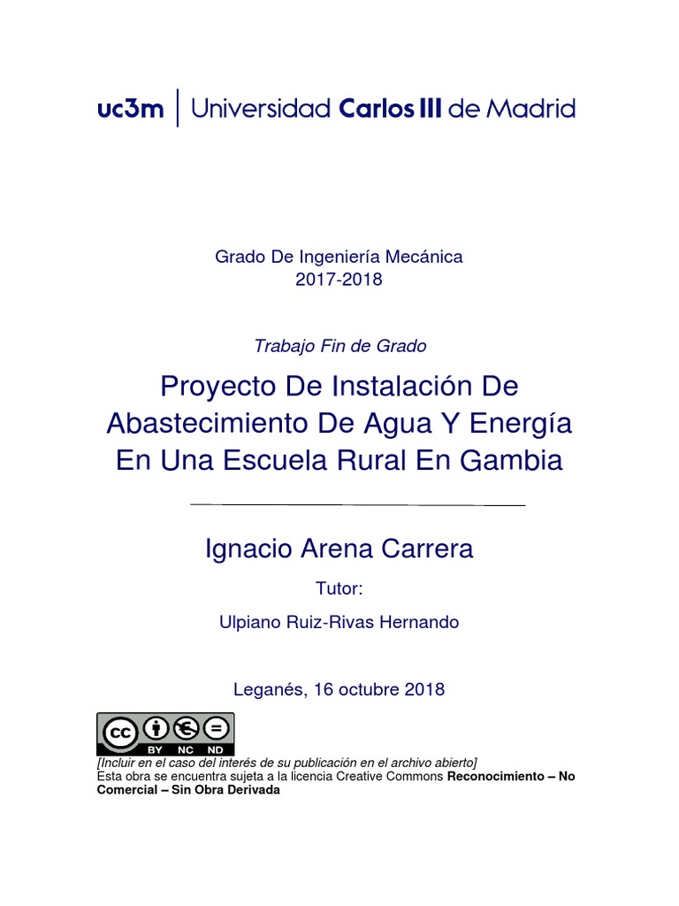 TFG Ignacio Arena Carrera Bomba Solar | PDF | Fotovoltaica | Energía solar