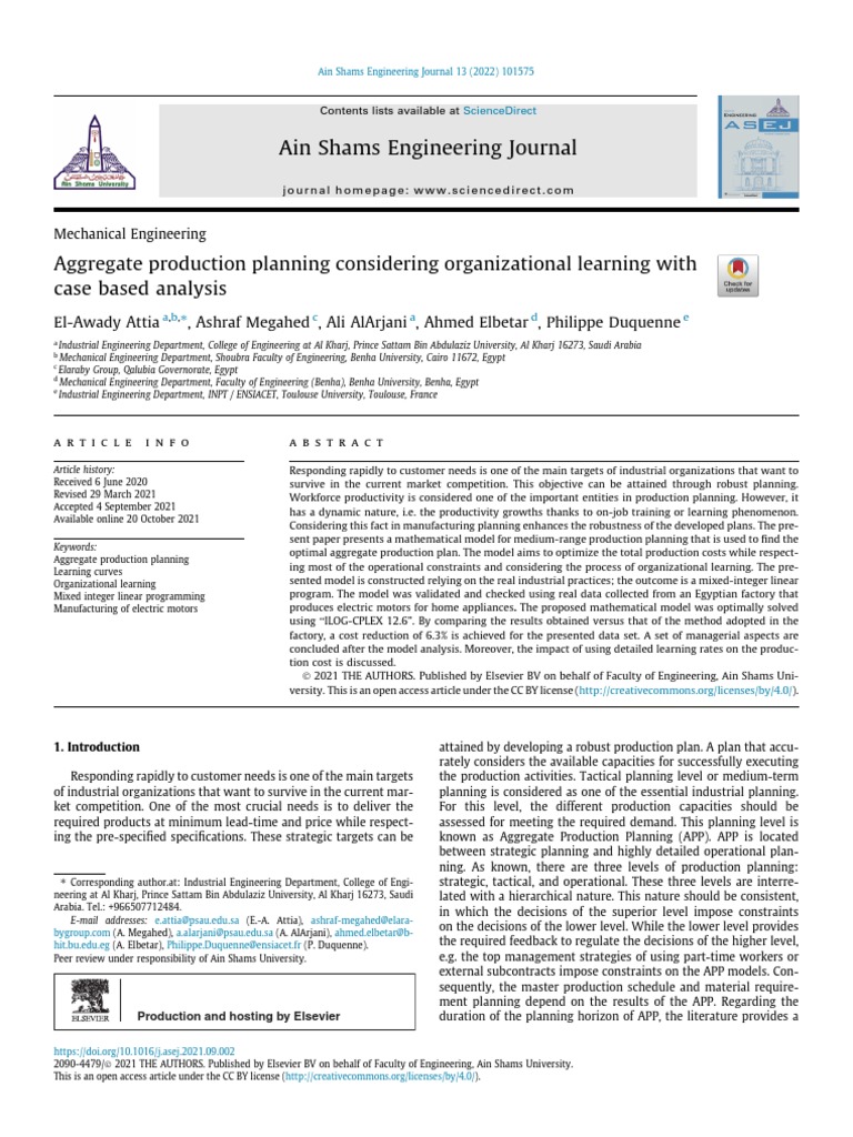 Aggregate Production Pdf Linear Programming Mathematical Optimization 