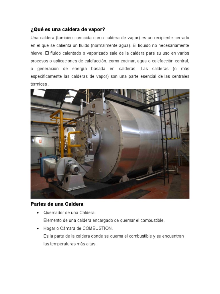 Qué Es Una Caldera de Vapor | PDF | Vapor | Caldera